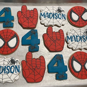 Spider-man Cookies, Spidey Cookies, Spider Cookies, Spidey Birthday ...