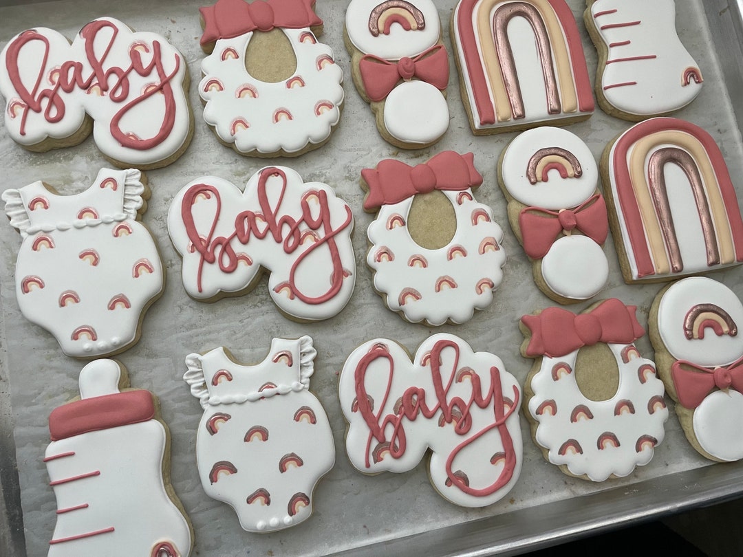 Rainbow Baby Shower Cookies, Boho Rainbow Baby Shower - Etsy
