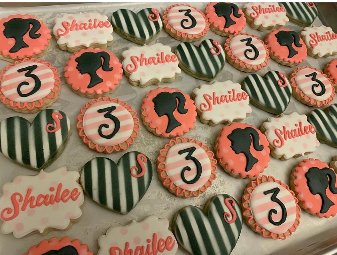 Barbie Birthday Cookies, Barbie Cookies, Barbie Theme Cookies - Etsy