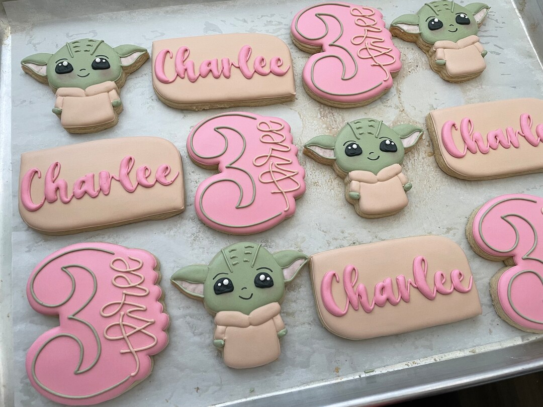 Grogu Birthday Cookie, Baby Yoda Cookies, Baby Yoda Birthday, Grogu ...
