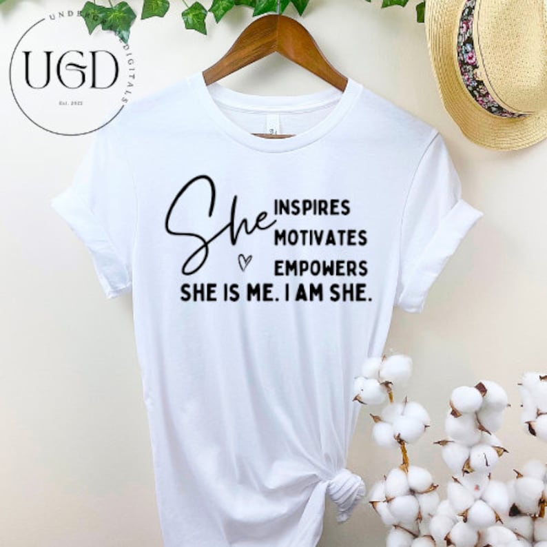 I Am She Svg Png Pdf She is Me Svg She Inspires Motivates - Etsy Canada