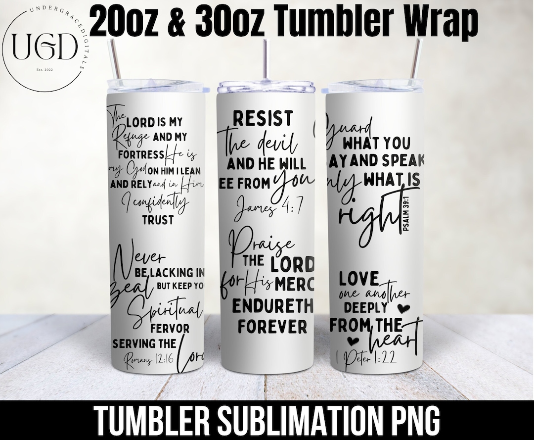 30 Oz Tumbler Wrap, Bible Verse Png, Christian Designs, Scripture Png ...