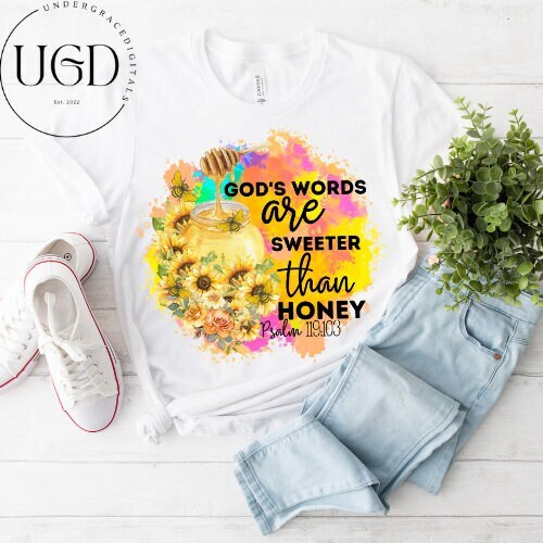 Scripture Png Sweeter Than Honey Bible Verse Png Religious - Etsy