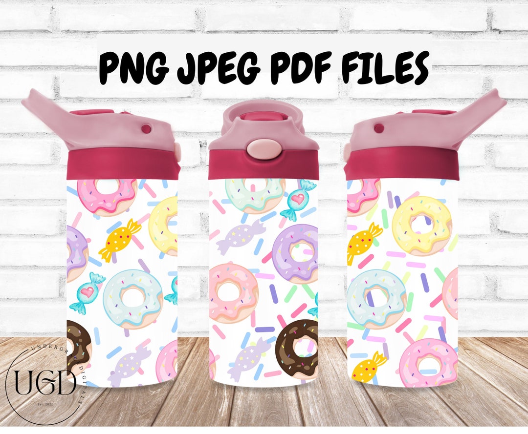 Sippy Cup Tumbler Png, 12oz Flip Top Donut Sippy Cup Design, Kids Water ...