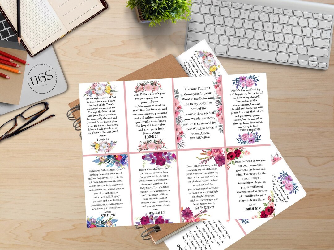 Prayer Sticker Sheet, Bible Verse Stickers, Christian Stickers, Faith ...