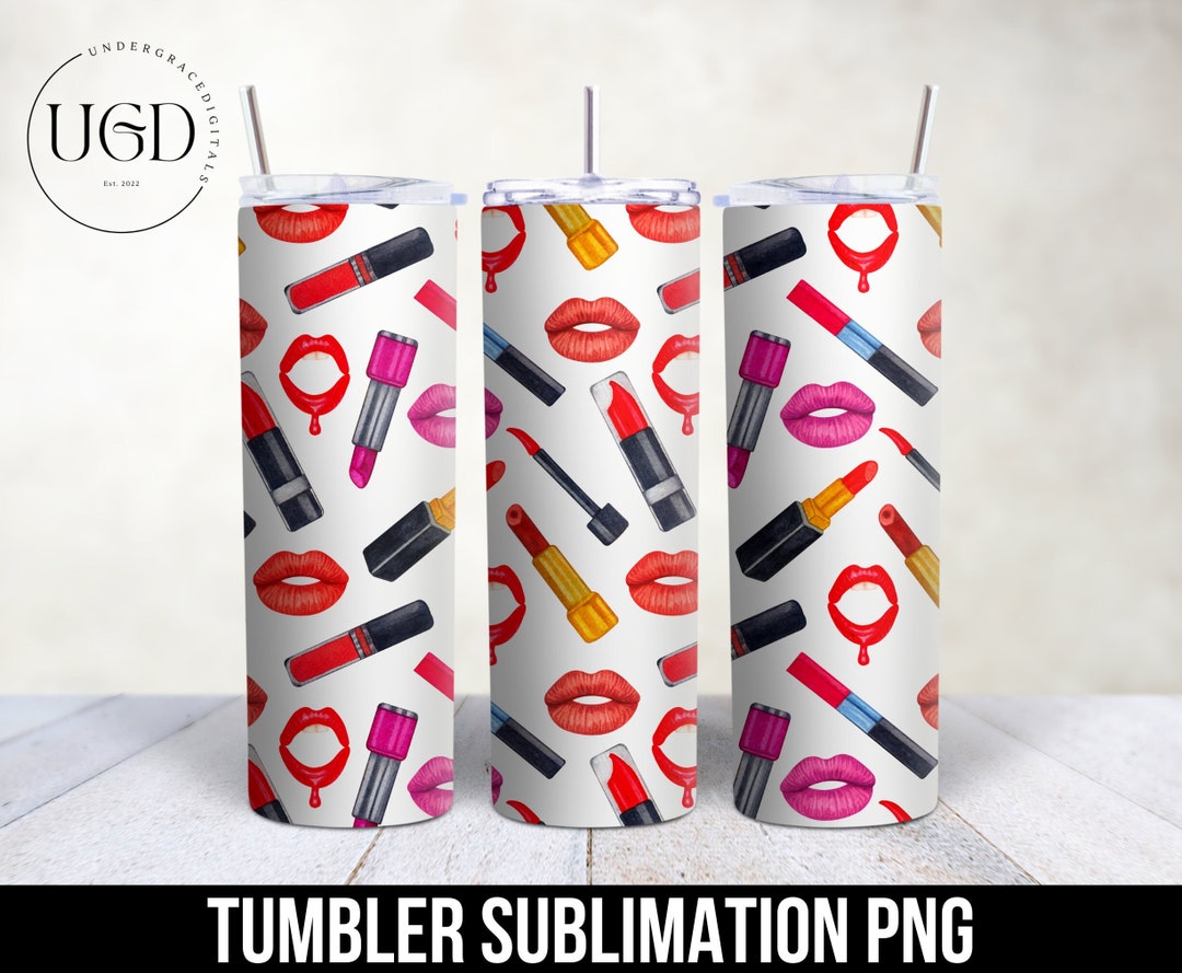 Lipstick Tumbler Png, Makeup Tumbler Wrap, Gift for Makeup Artist ...