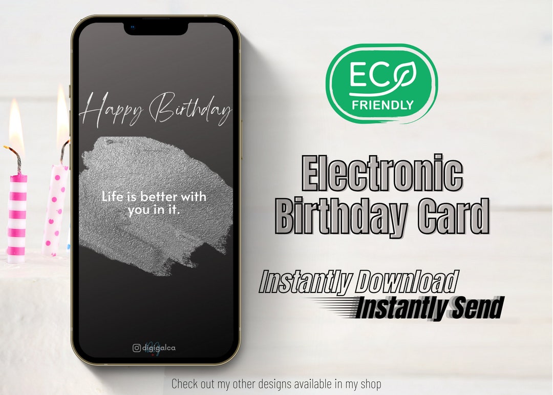 Electronic Birthday Card for Sending Over DM, Email, Text, Social Media ...