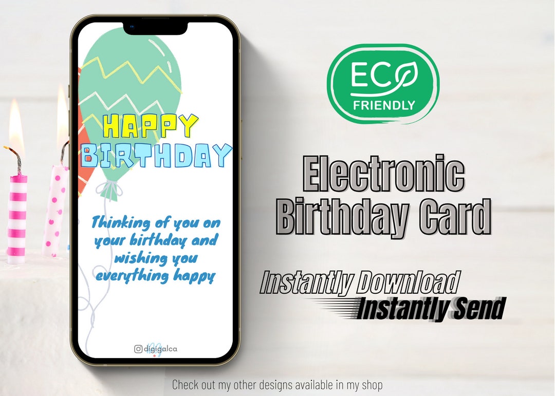 Birthday Card for Sending Over Email, Text, DM, Social Media | Eco ...