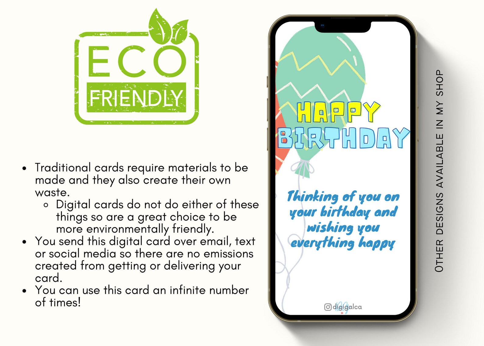 Birthday Card for Sending Over Email, Text, DM, Social Media | Eco ...