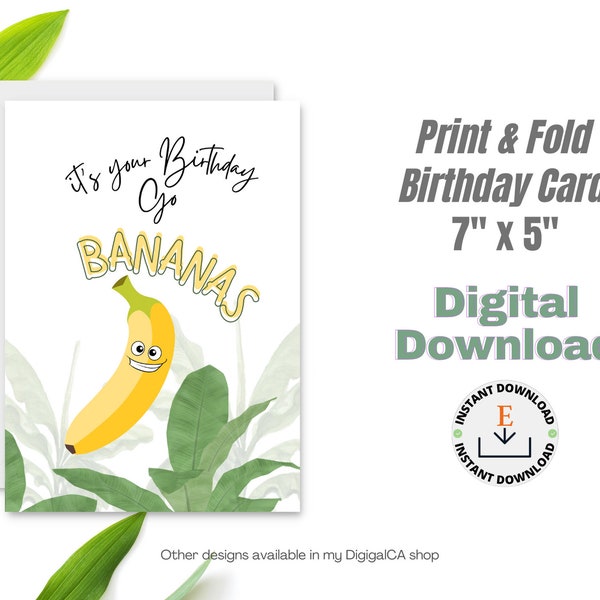 Go Bananas Birthday Card - Etsy