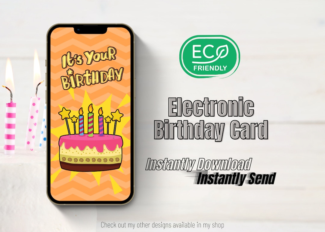 Electronic Birthday Card for Sending Over Email, Text, DM, Etc. | High ...