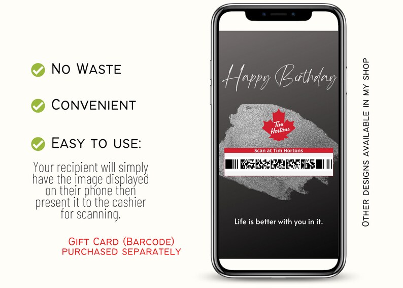 Birthday Card for Email Text or Social Media With Tim Hortons - Etsy