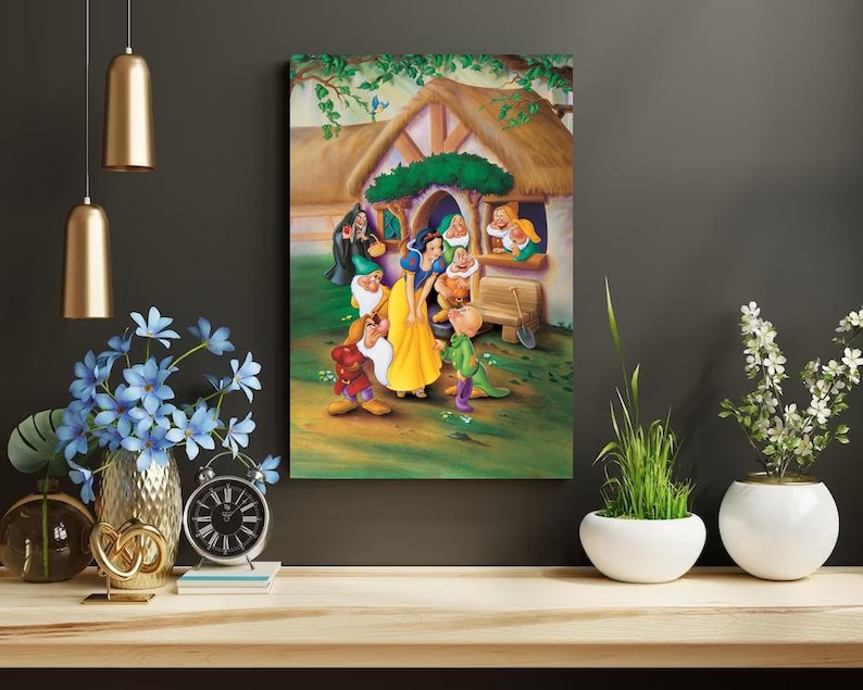 Snow White and the Seven Dwarfs Poster Canvas Paintings Poster Hanging ...