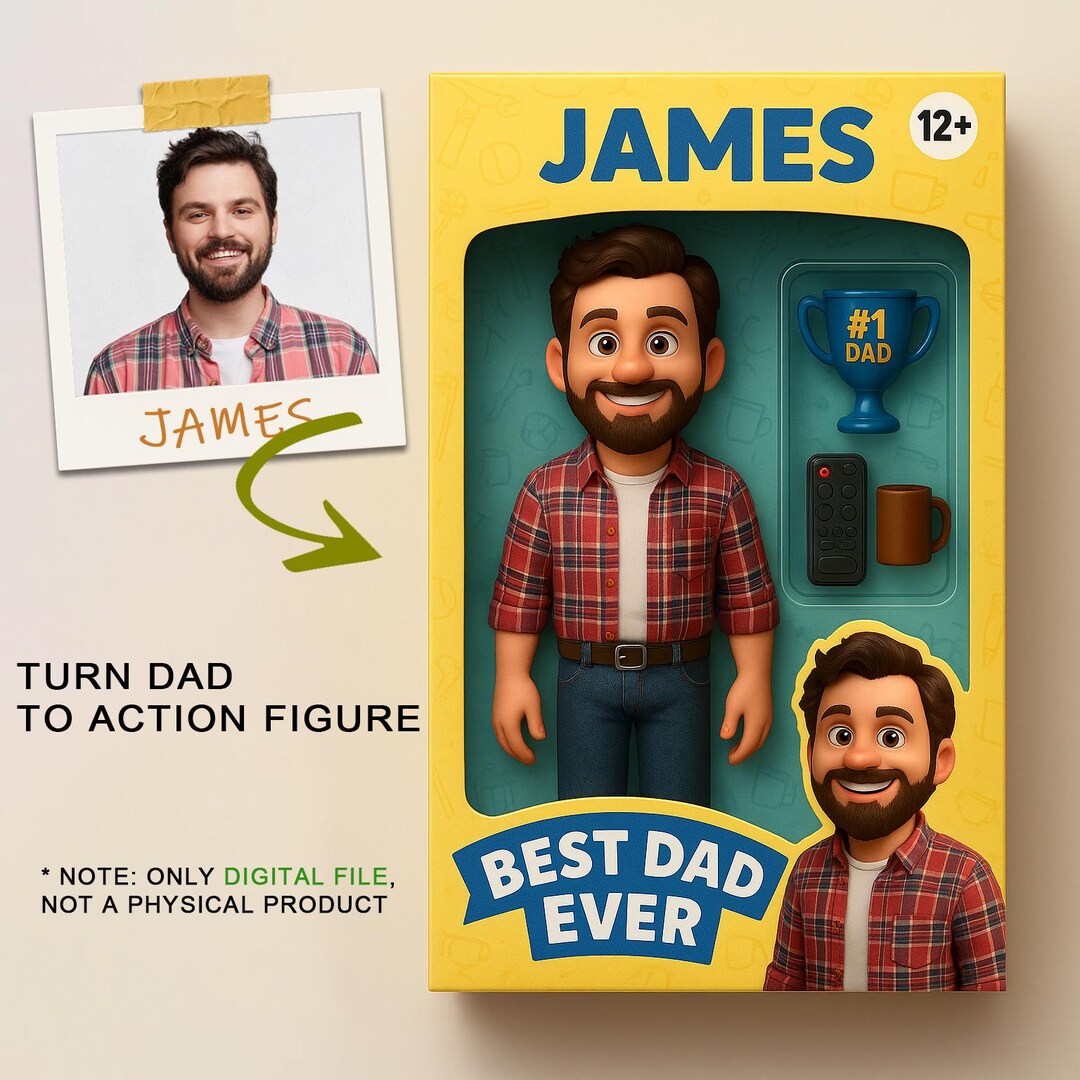 Custom Action Figure for Father's Day, Personalized Action Figure Toy ...