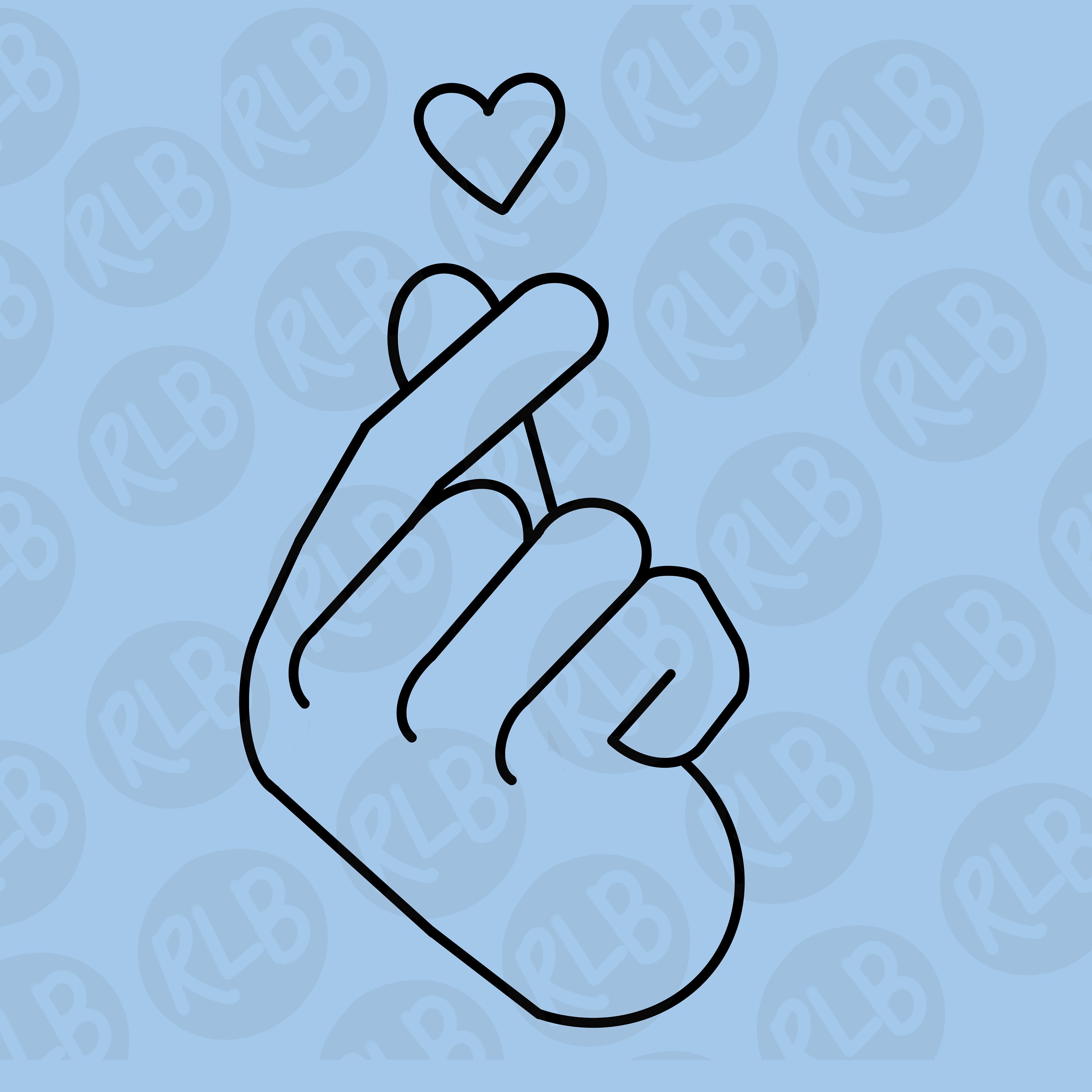 Korean Kpop Finger Heart Sign Love DIGITAL DOWNLOAD PNG - Etsy
