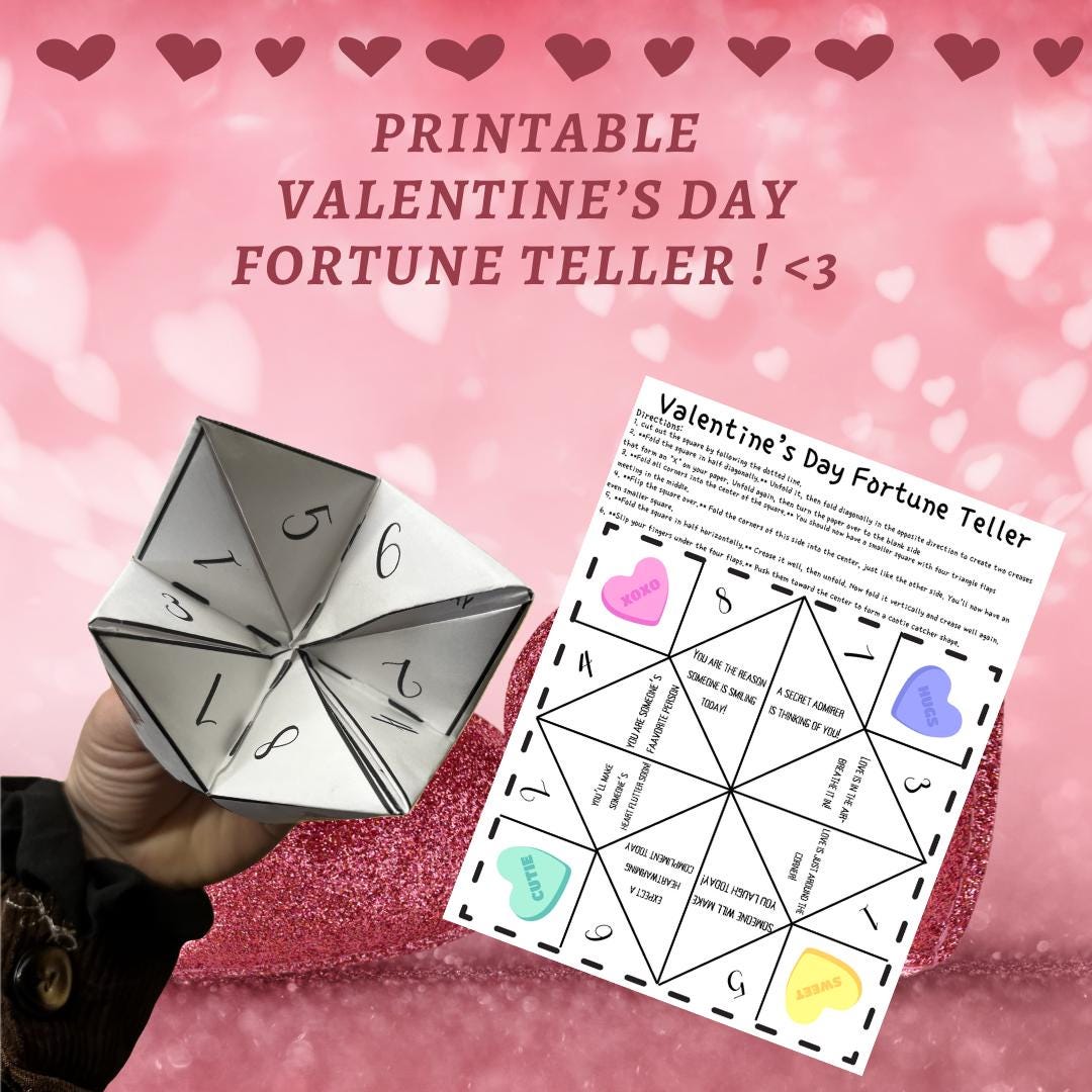 Valentine's Day Cootie Catcher | Printable Fortune Teller Game ...