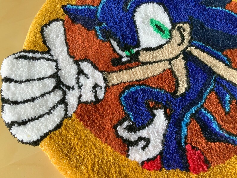 Sonic the Hedgehog Carpet Tufted Rug With Anti-slip - Etsy