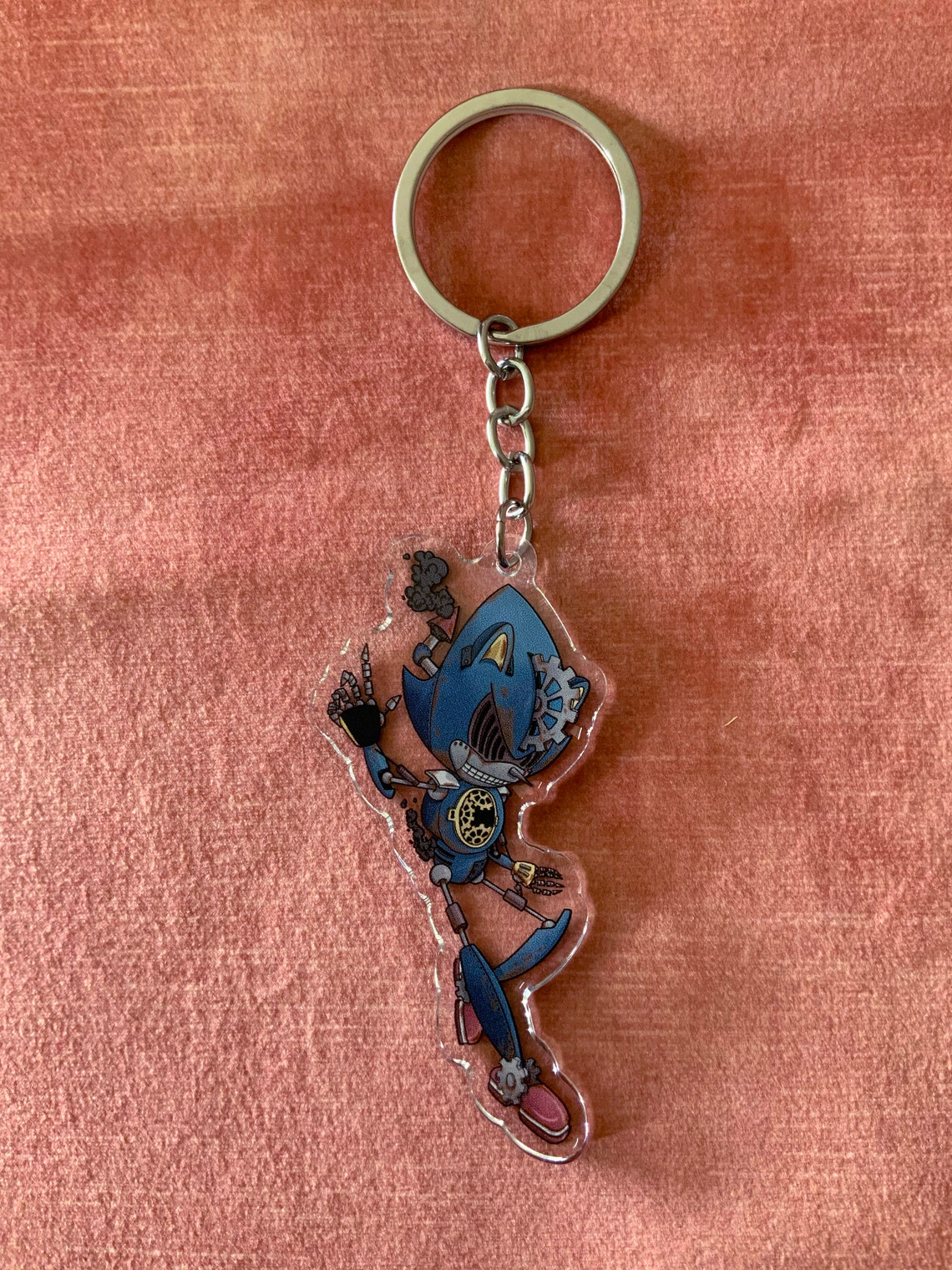 Steampunk Metal Sonic Keychain - Etsy