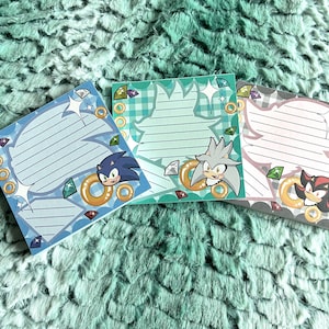 Pens and Notepads - Sonic, Shadow and Silver - Etsy