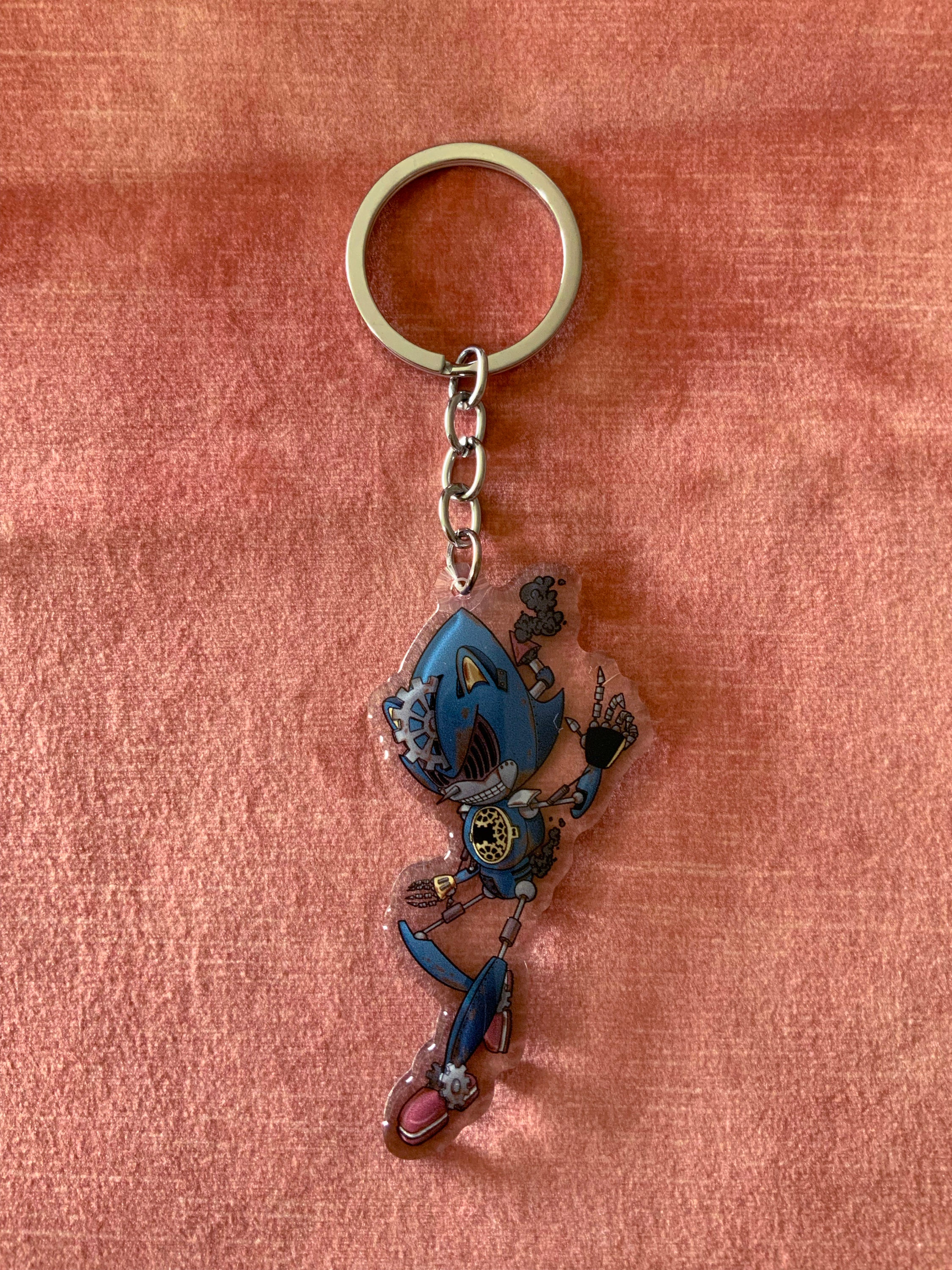 Steampunk Metal Sonic Keychain - Etsy