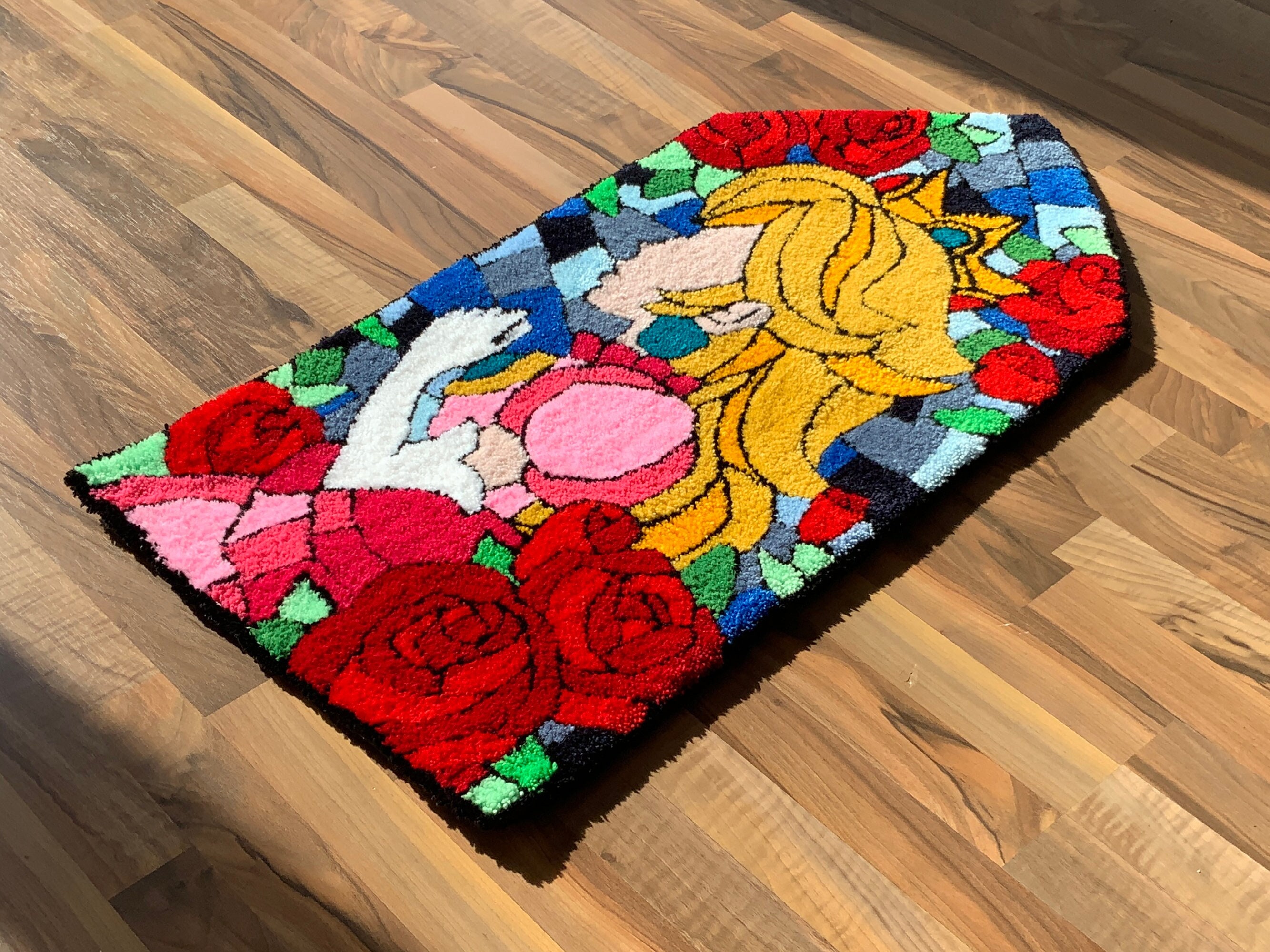 Princess Peach Stained Glass Rug Handmade Rug - Etsy