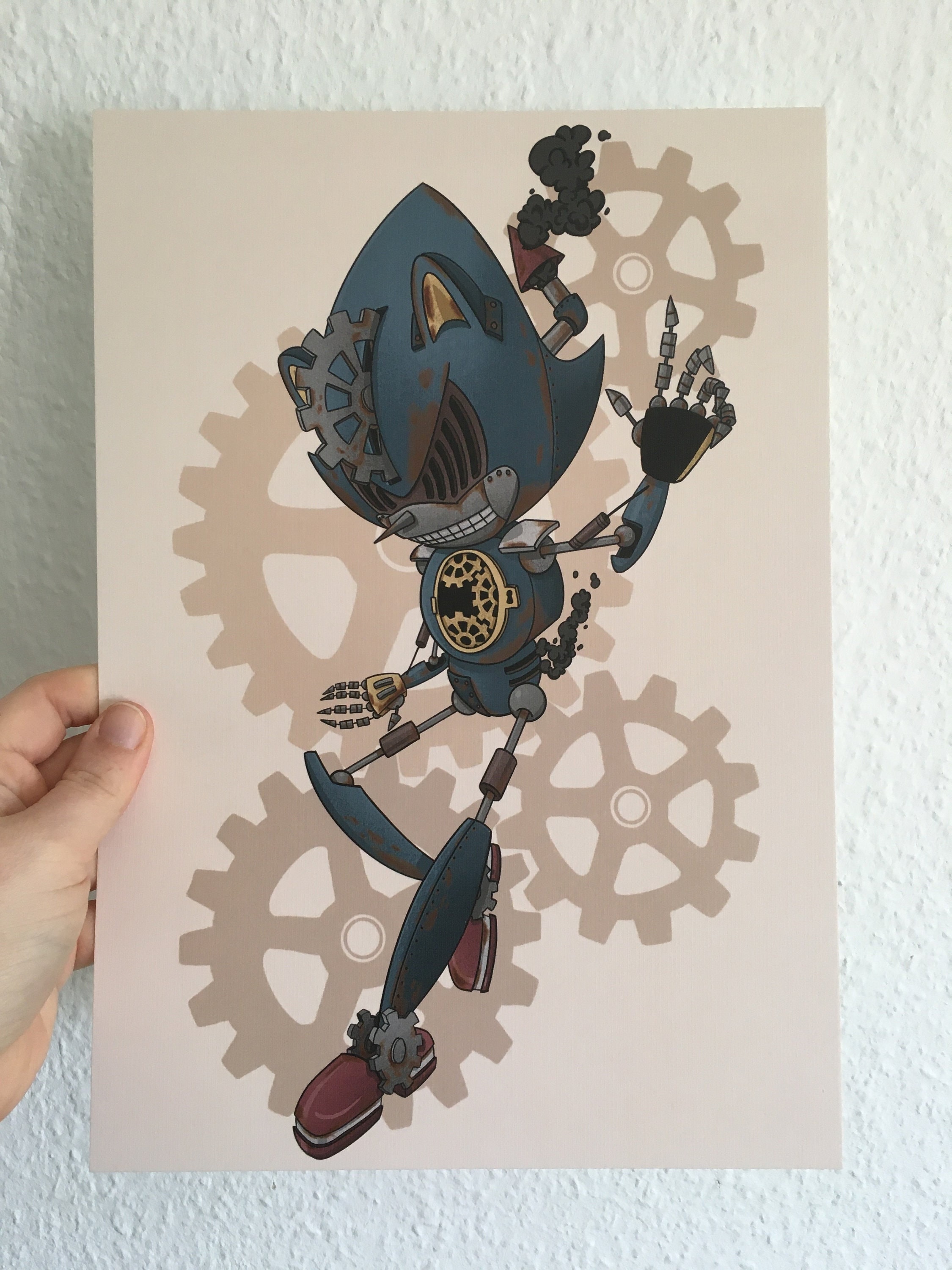 Metal Sonic Steampunk Art Print 30x21 Cm High-quality Print - Etsy