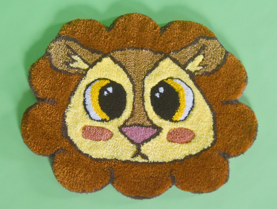 Tufted Kawaii Lion Rug Handmade With the Tufting Technique - Etsy