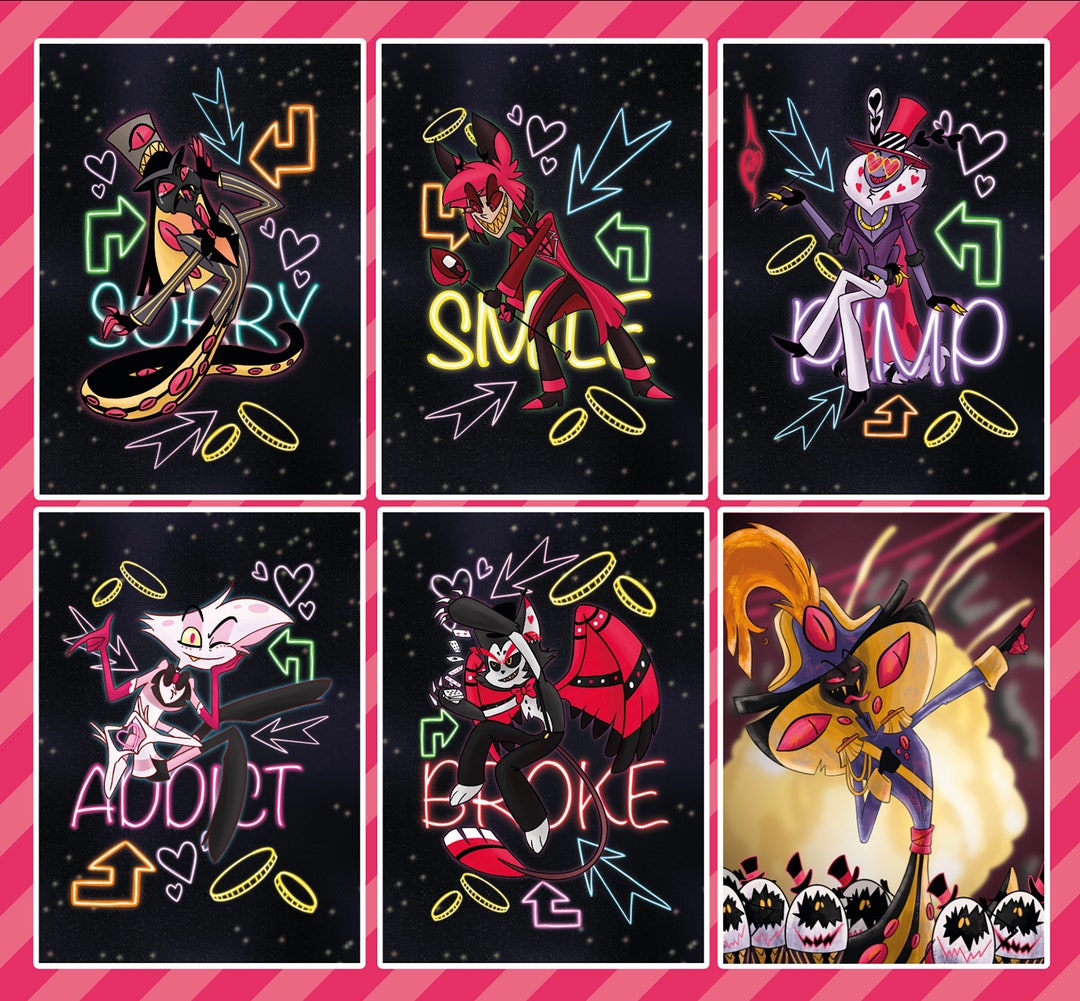 PRE-ORDER Hazbin Hotel Art Prints Angel Dust, Husker, Alastor ...