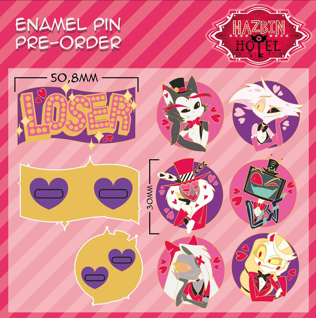 PRE-ORDER Hazbin Hotel Shipping Enamel Pin Badges Huskerdust, Valvox ...