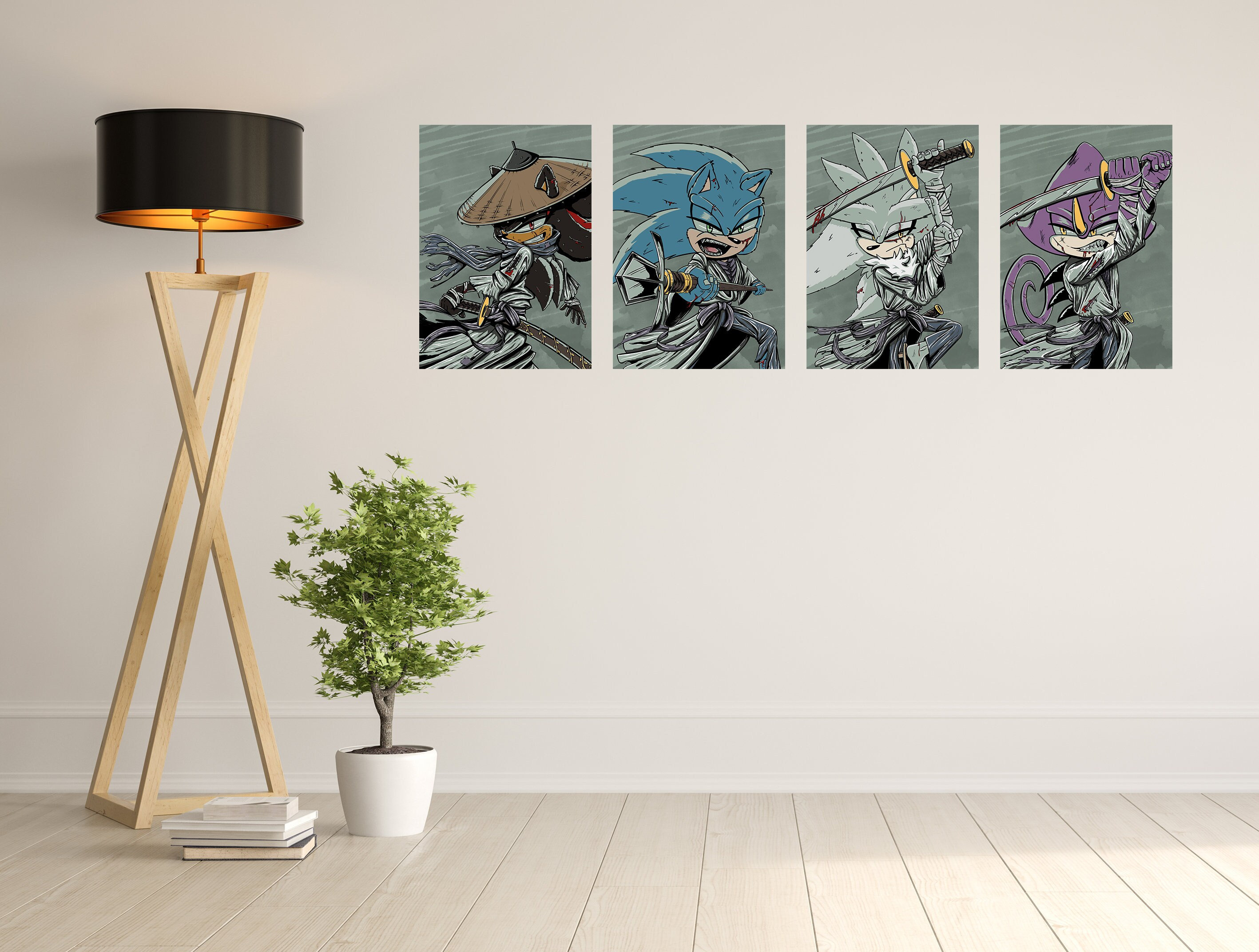 Samurai Sonic, Shadow, Silver and Espio Art Prints Set of Four - High ...