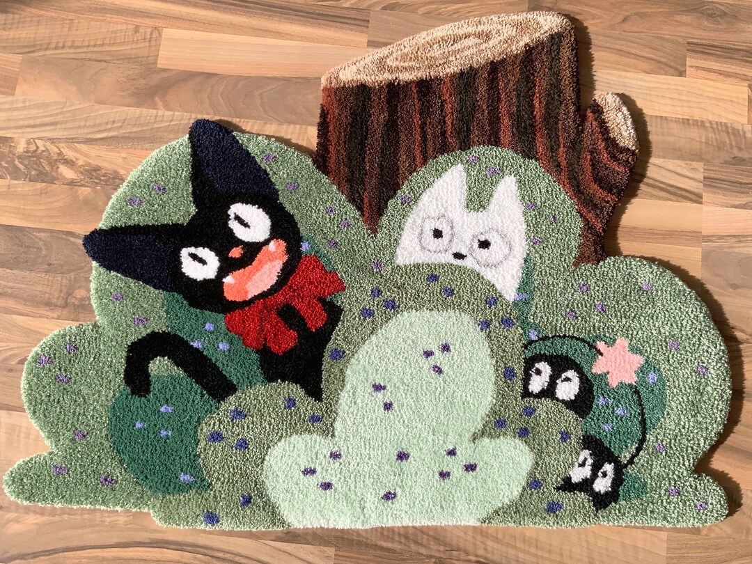 Preorder | Handmade Studio Ghibli Rug - Jiji, Totoro, Soot, Spirit Away ...