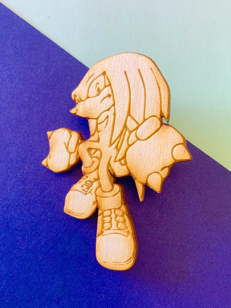 Sonic, Shadow, Silver, Tails and Knuckles Wooden Pin Badges Made Out of ...