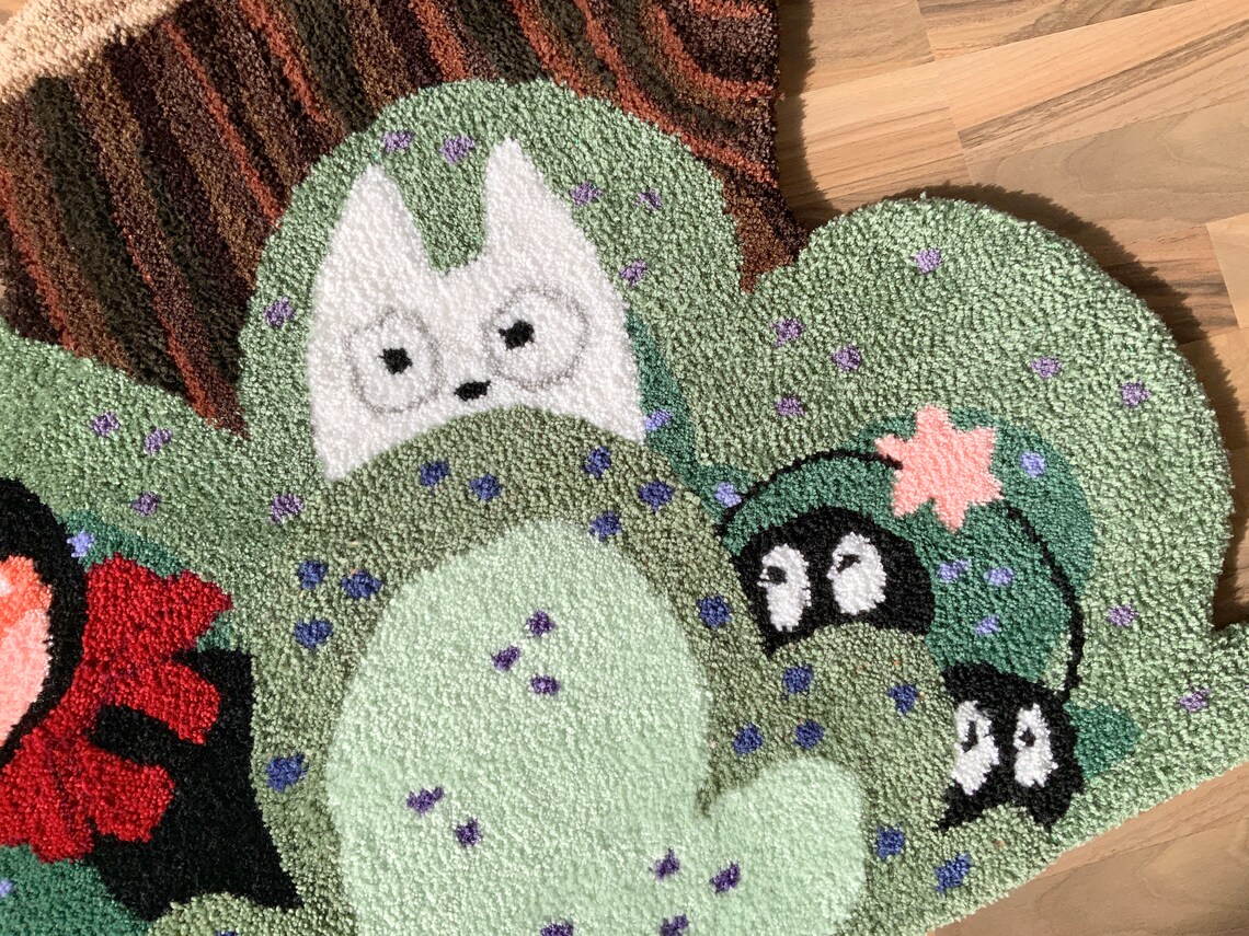 Preorder | Handmade Studio Ghibli Rug - Jiji, Totoro, Soot, Spirit Away ...