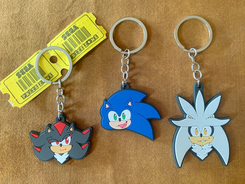 Rubber Keychains of Sonic, Shadow and Silver the Hedgehog - Fan Art - Etsy
