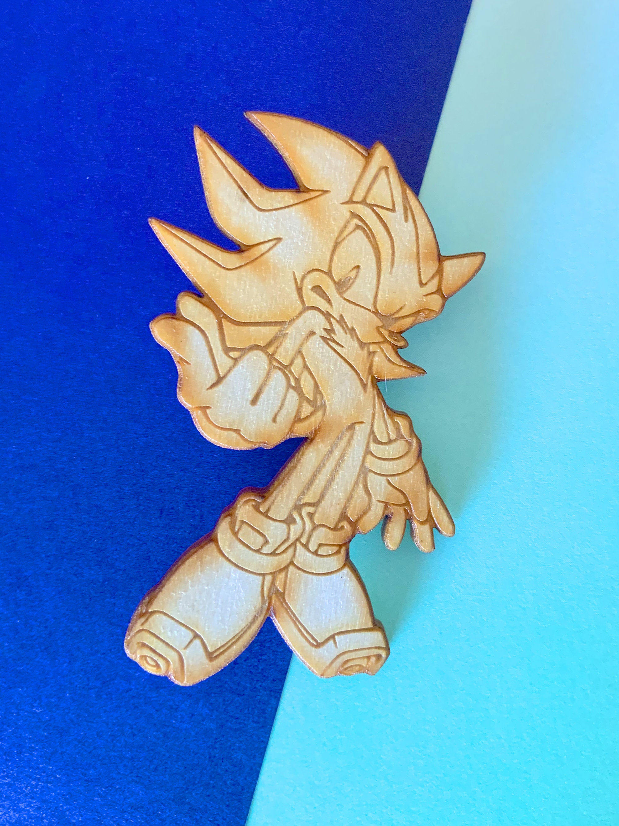 Sonic, Shadow, Silver, Tails and Knuckles Wooden Pin Badges Made Out of ...