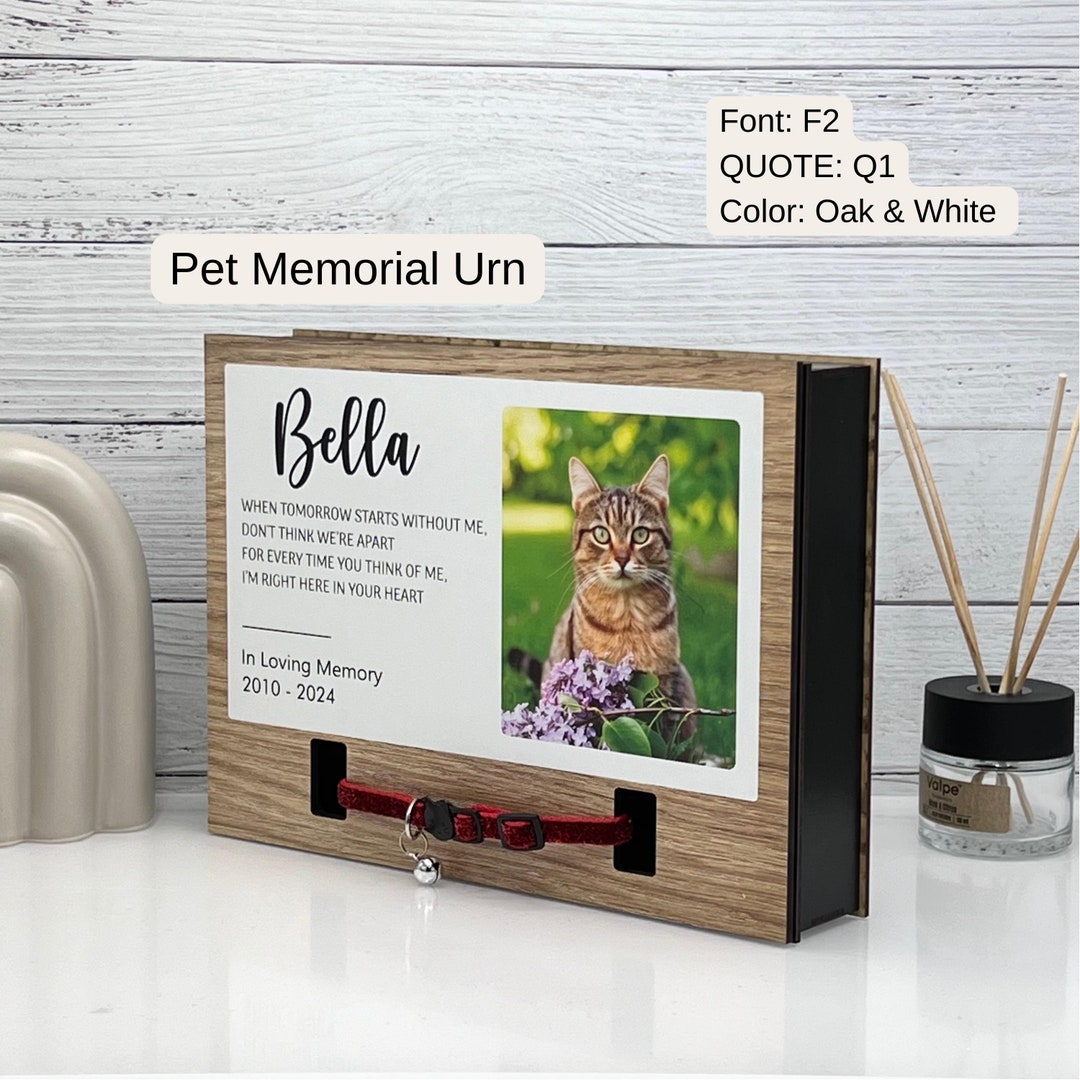 Personalized Pet Memorial Urn With Photo and Collar Holder, Dog Memory ...