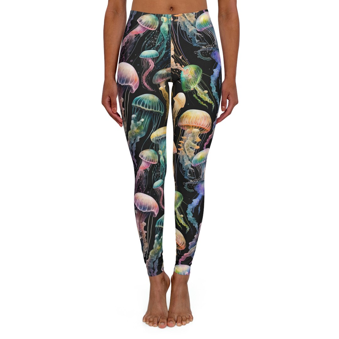 Colorful Workout Tights Fun Jellyfish Leggings - Etsy