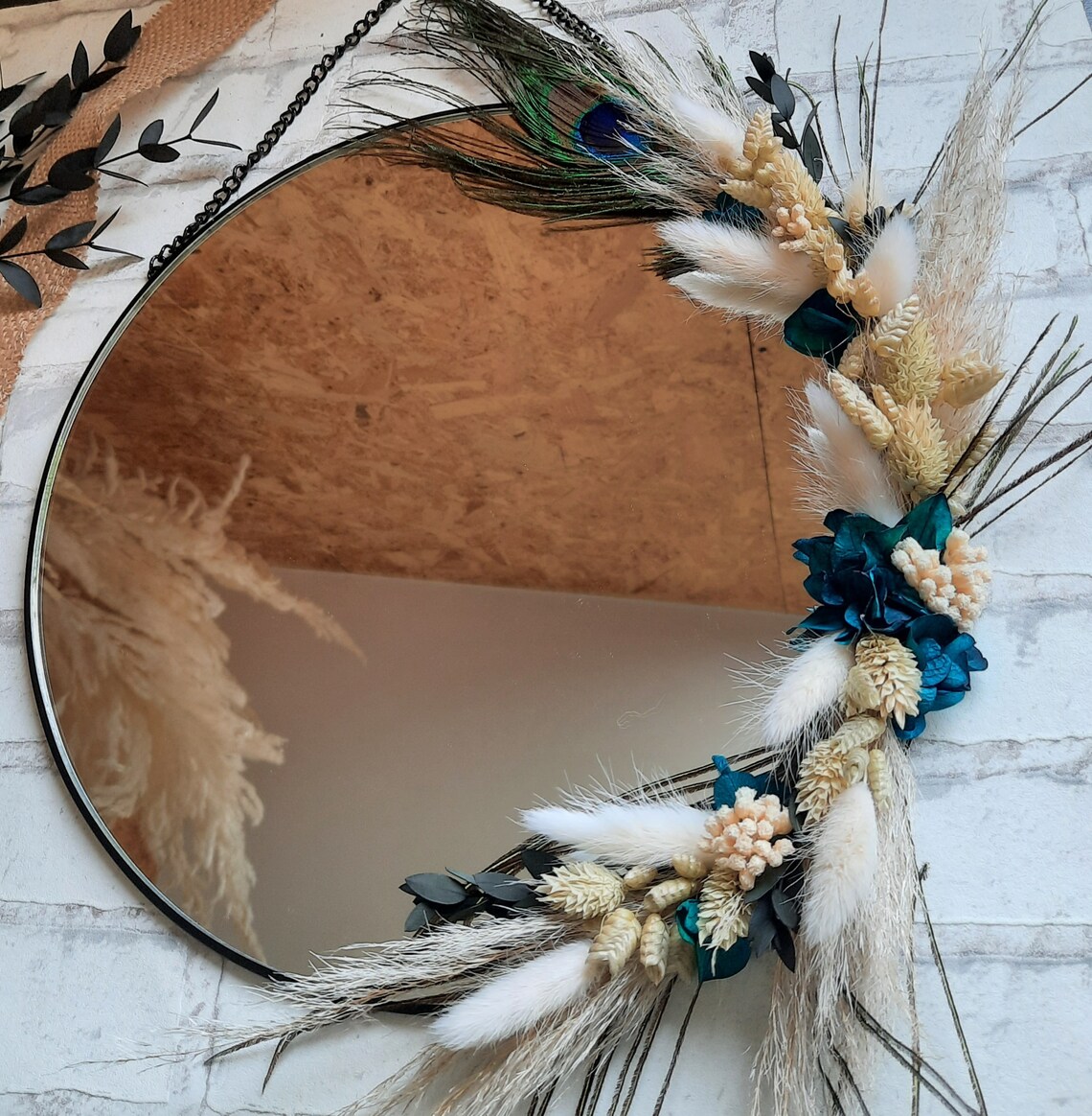 Mirror Decorated With Dried and Preserved Flowers - Etsy