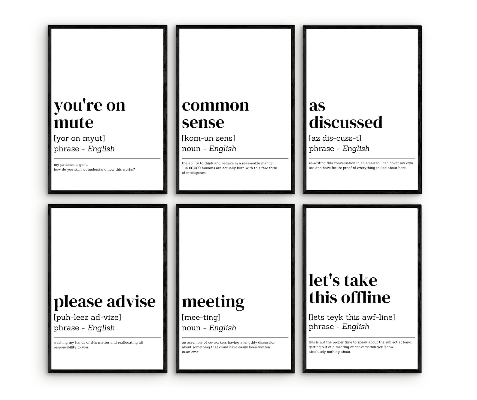 Funny Office Poster Set: Breakroom Humor Prints (digital Download) - Etsy