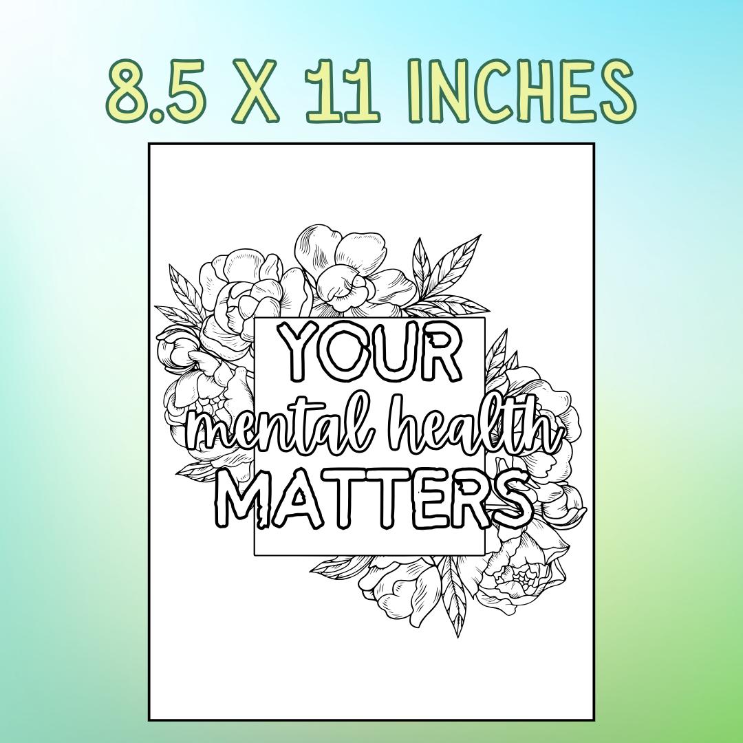 17 Printable Anxiety Relief Coloring Pages – Mental Health Art for ...