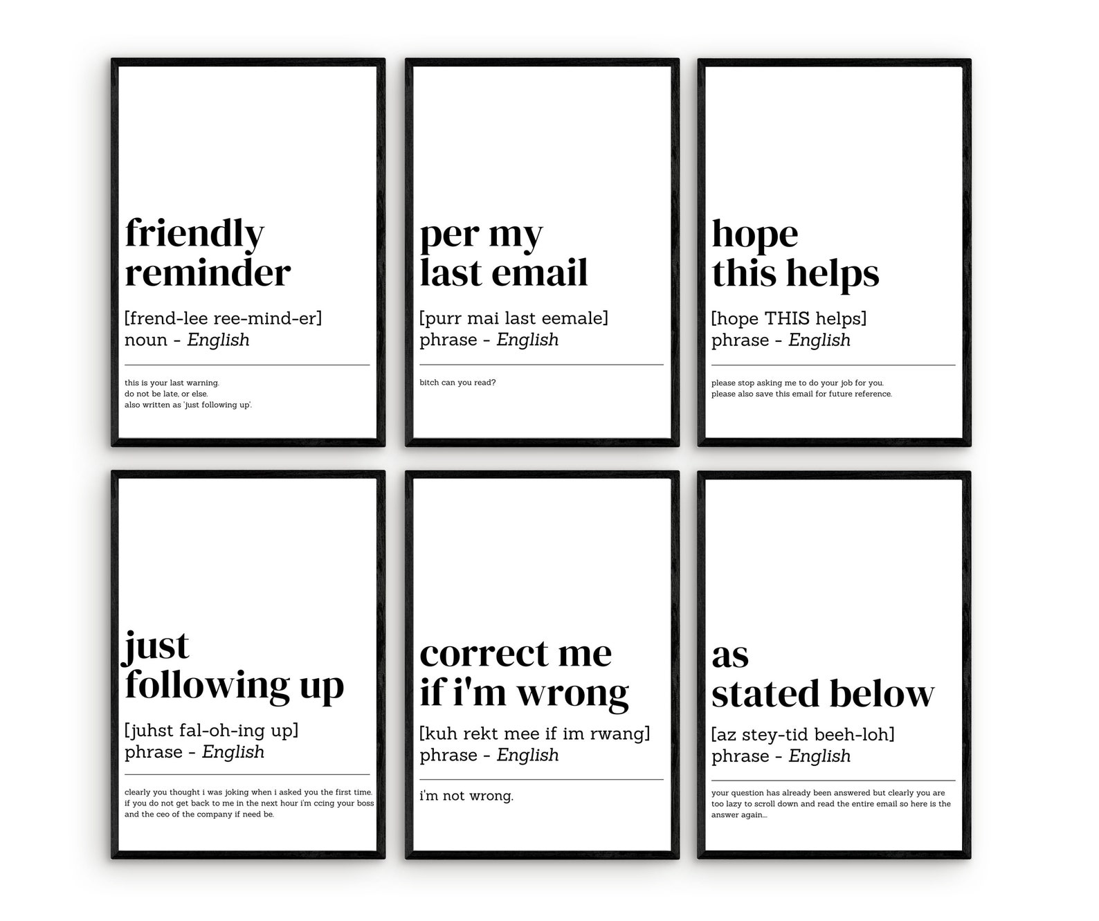 Funny Office Poster Set: Breakroom Humor Prints (digital Download) - Etsy