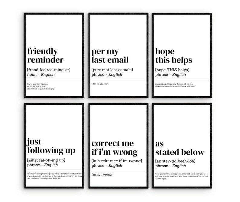Funny Office Poster Set: Breakroom Humor Prints (digital Download) - Etsy
