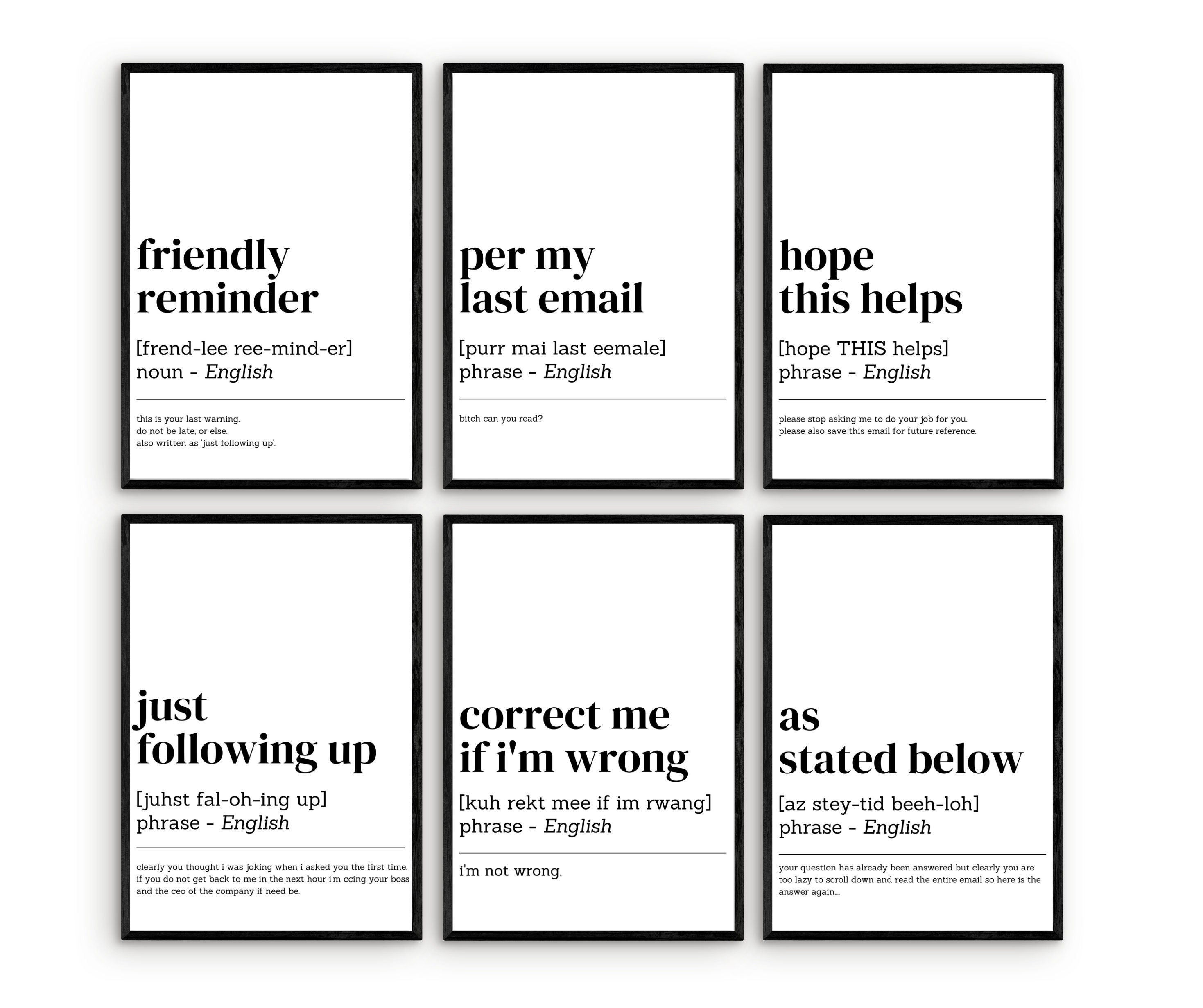 Funny Office Poster Set: Breakroom Humor Prints (digital Download) - Etsy