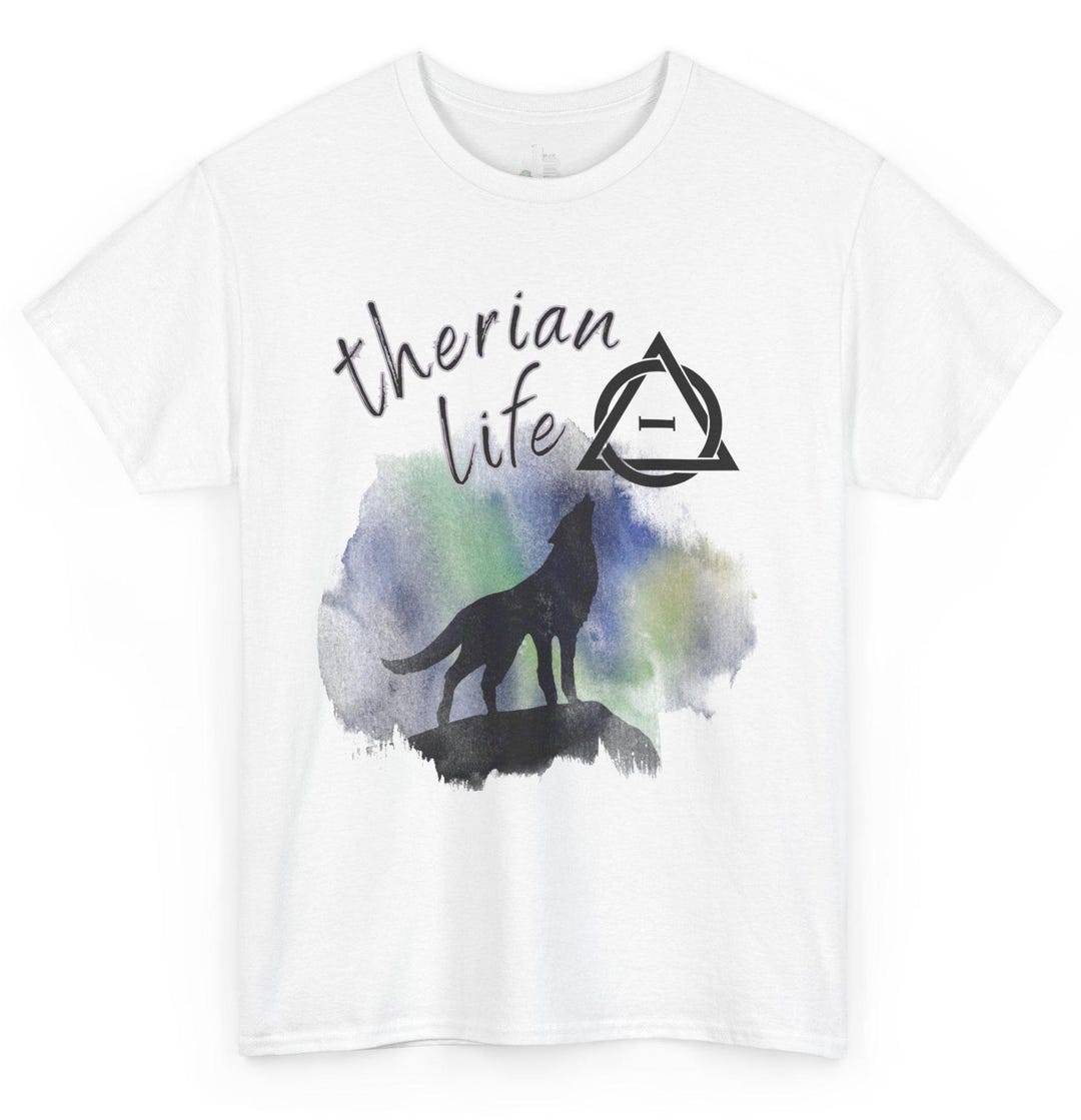 Therian Life T-shirt: Wolf Spirit Pride Symbol, Animal Kin Gear - Etsy