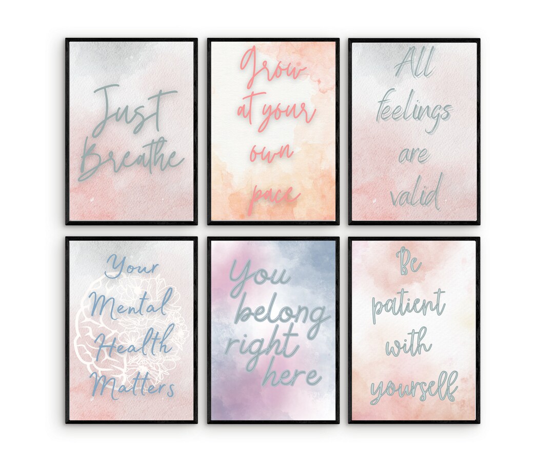 20 Mega Bundle, Calm Colors Therapy Office Decor, Gallery Wall Set ...