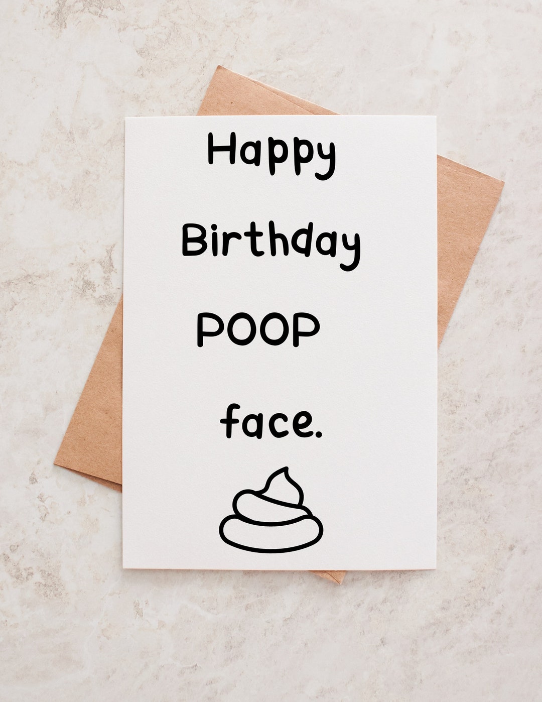 Happy Birthday POOP Face. Birthday Card - Etsy