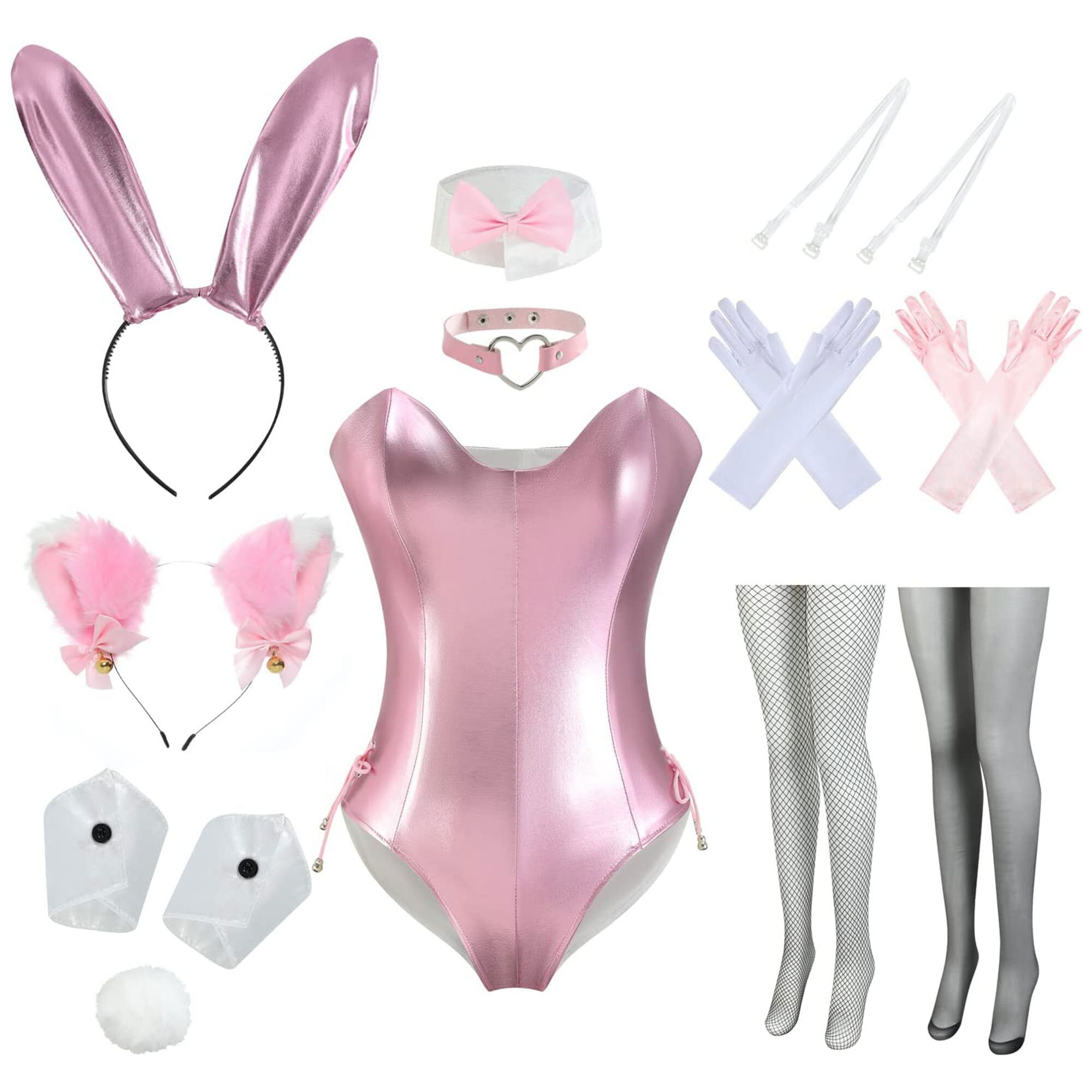 Deliby Bunny Anime Girl Pink 12pcs Women Costume Bunny Rabbit Etsy