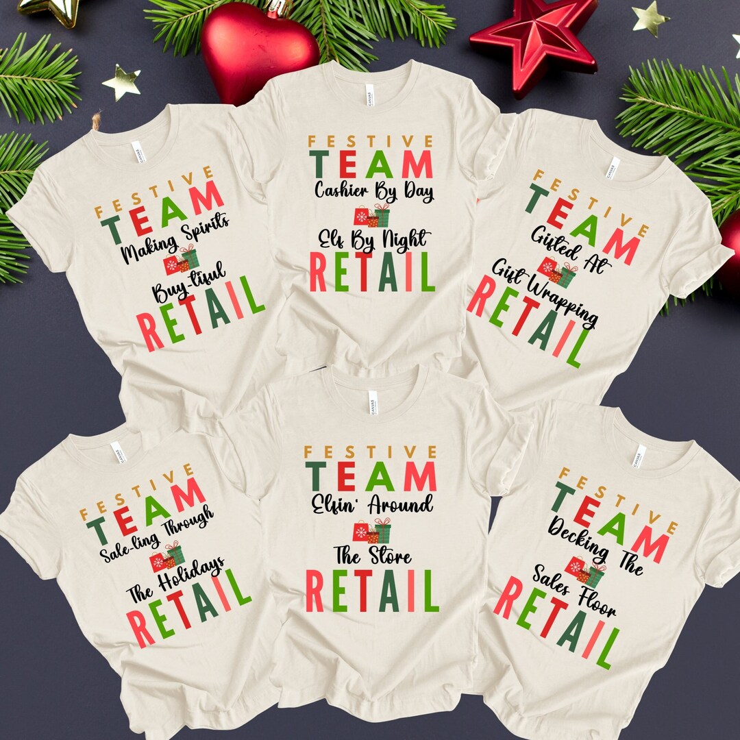Funny Retail Worker Shirt for Christmas, Cute Shop Assistant Tee Shirt ...
