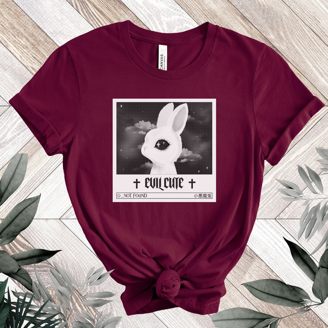 Cute Evil Bunny Shirt, Grunge Bunny T-shirt, Cute E-girl Top, Soft ...