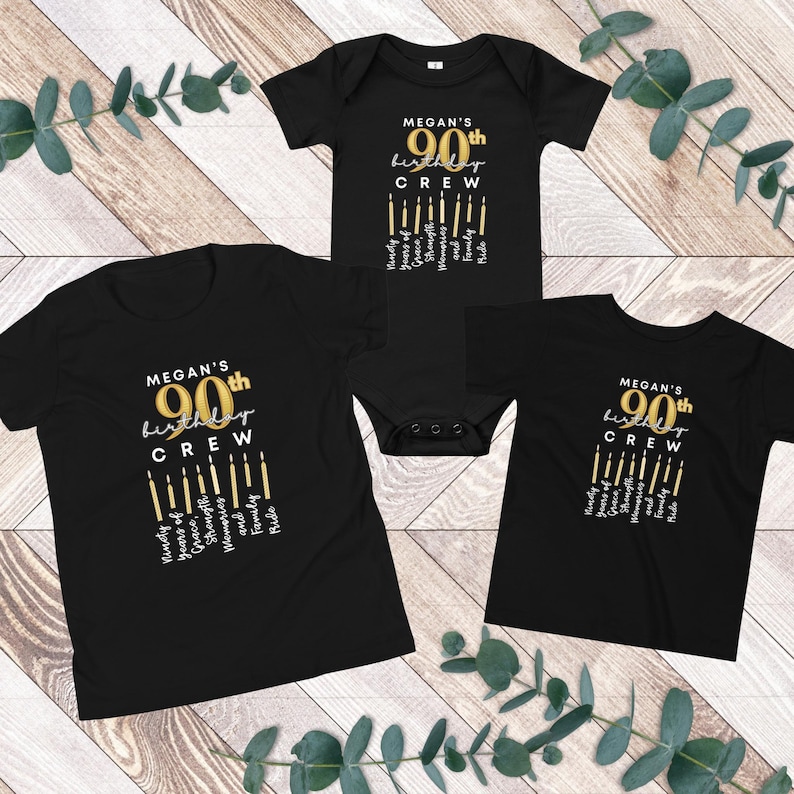Personalized 90th Birthday Kids T-shirt: Birthday Crew Shirt - Etsy